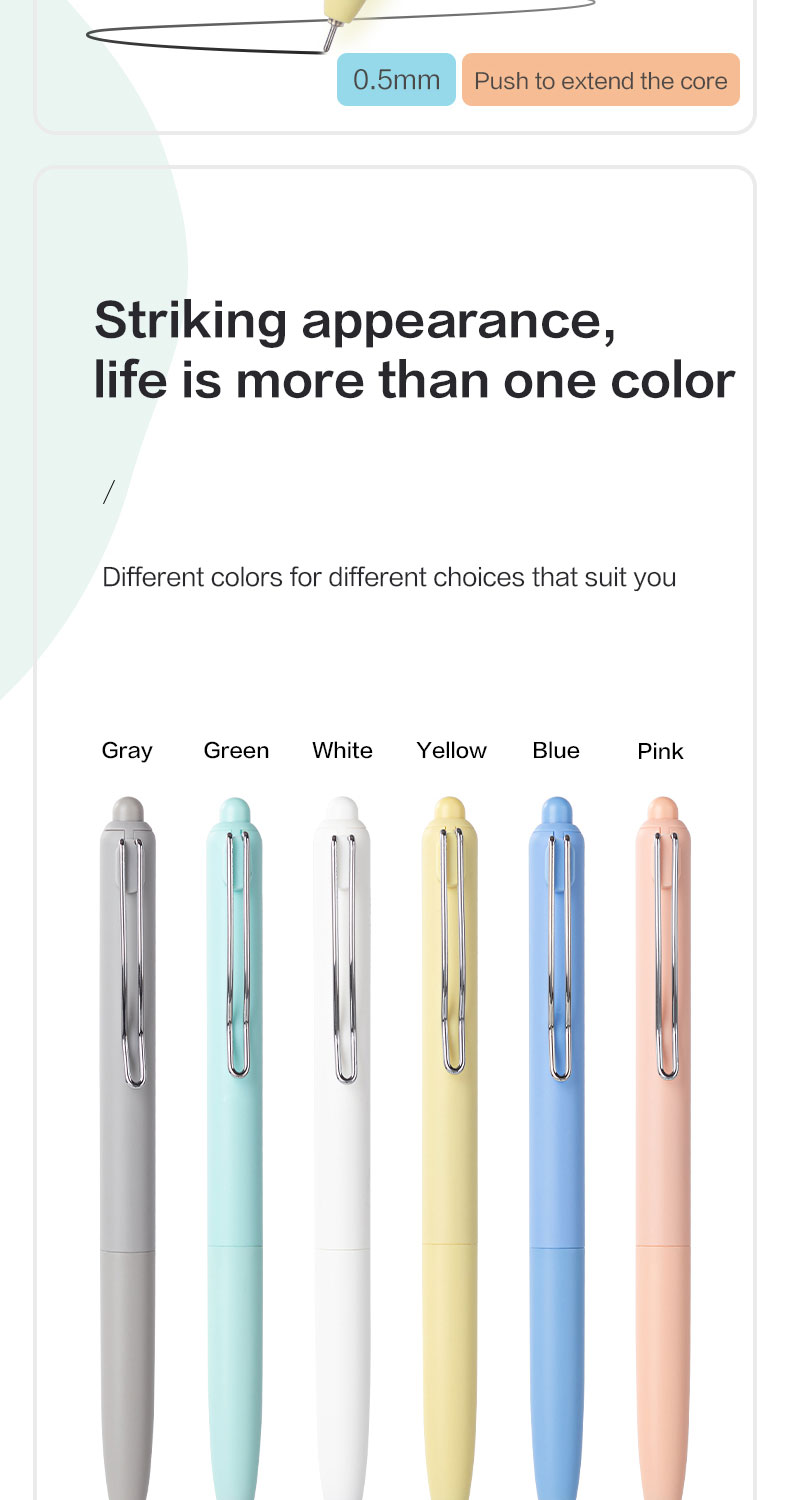 Deli Needle Tube Pen Press Student Gel Pen 0.5mm High Quality Ballpen ...