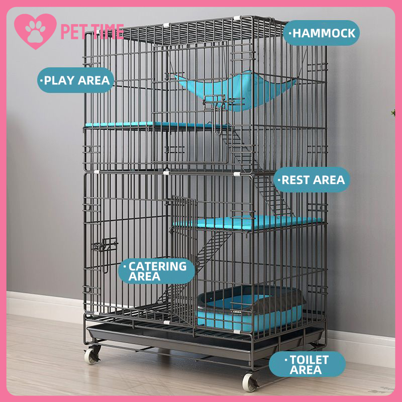 Available Cat Cage 4 Layer Stackable Pet Cage With Wheels Cat House ...