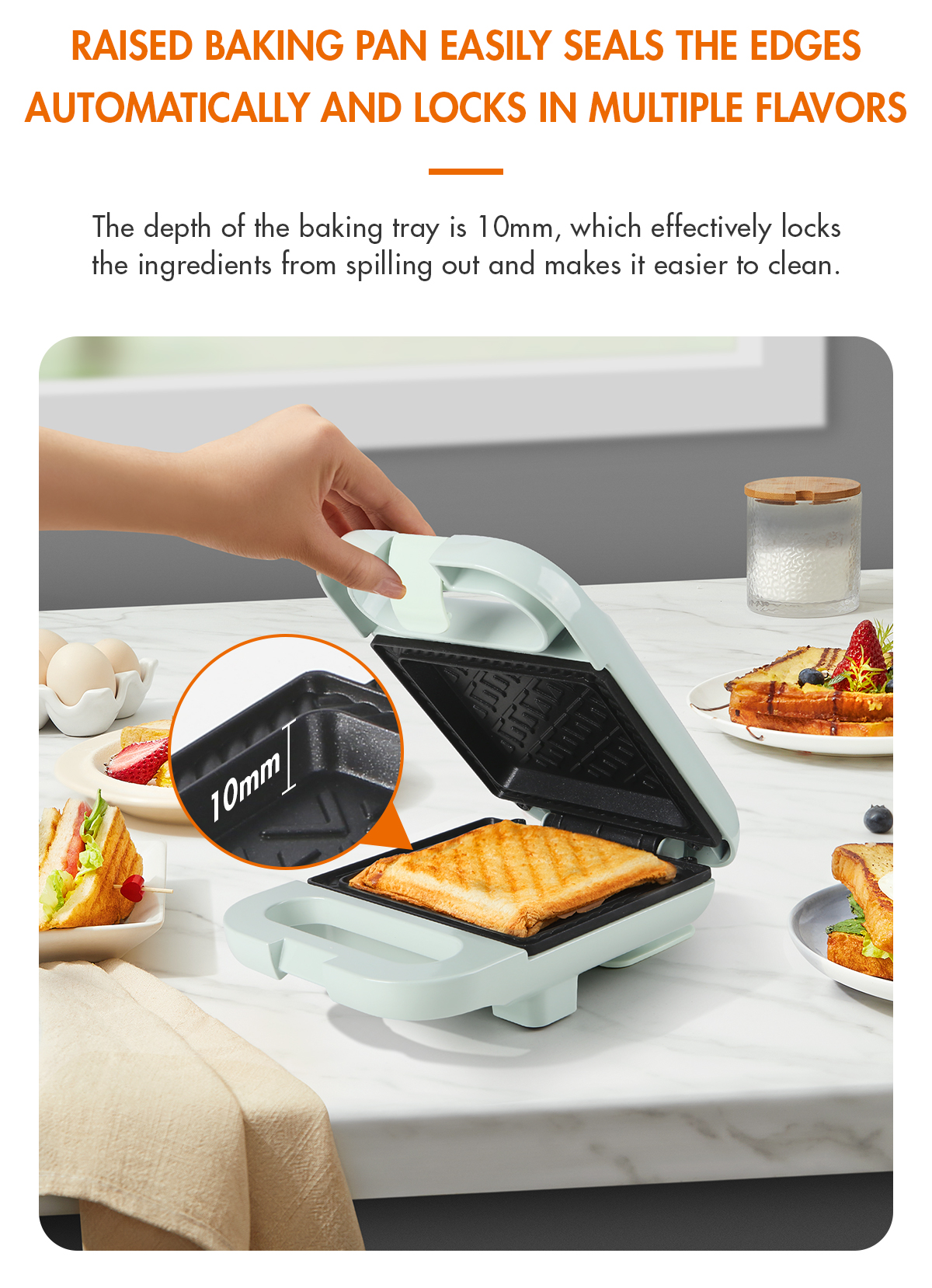 Gaabor Portable Sandwich Waffle Maker Multifunctional Breakfast Machine ...
