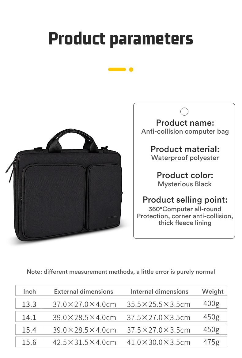 15.6 inch shockproof laptop bag business shoulder briefcase | Shopee ...