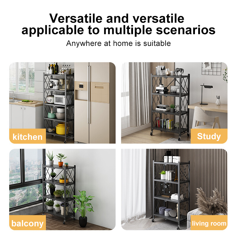 Foldable Rack Kitchen Rack Organizer Organizer Metal Rack With Wheels ...