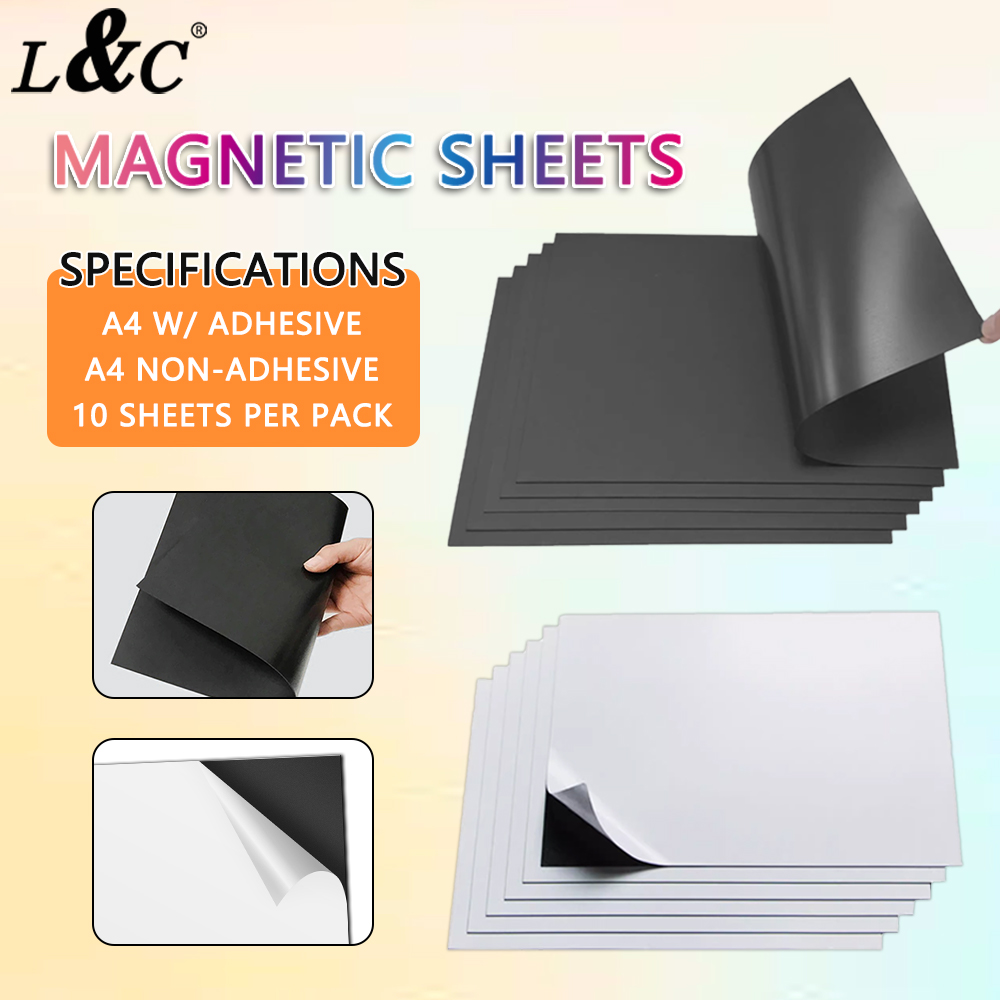 L&C Magnetic Sheet 10pcs A4 Size with Adhesive | Non- Adhesive Pre-Cut Ref Magnet Sheet | Shopee ...