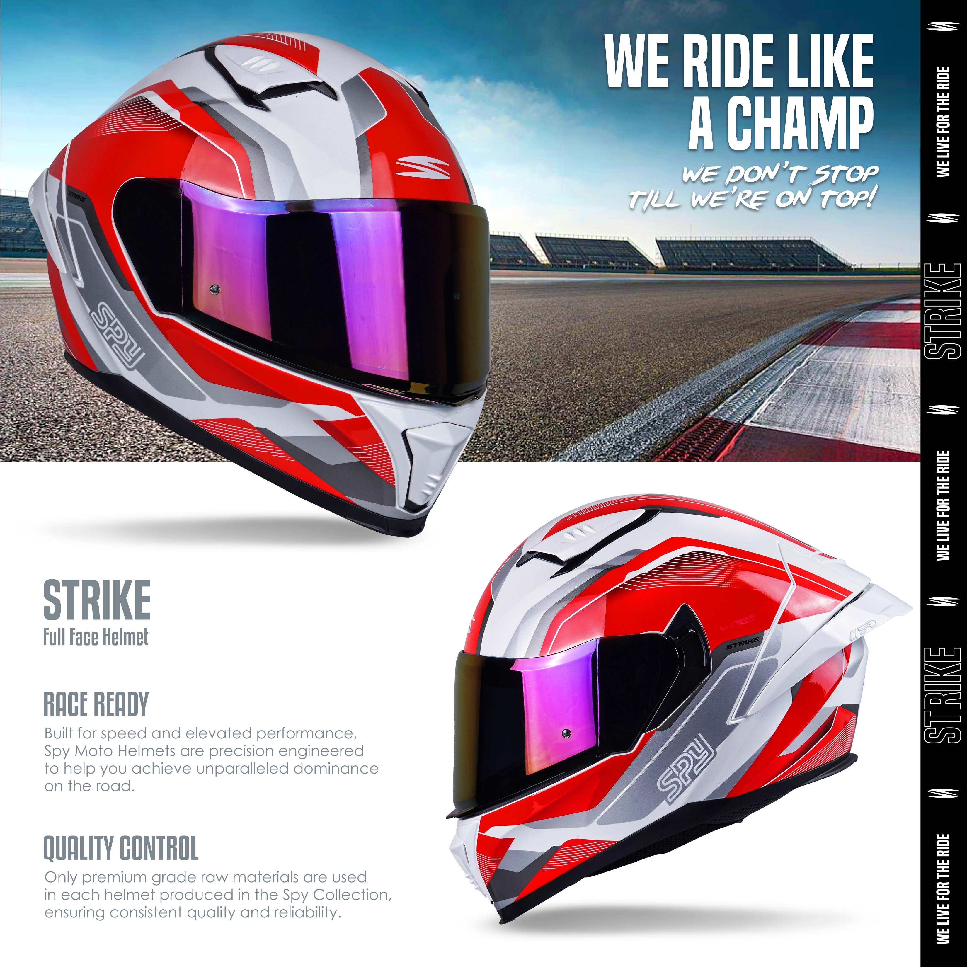 SPY Strike GD S9 - DELTA Full Face Helmet Dual Visor (Free Clear Visor ...