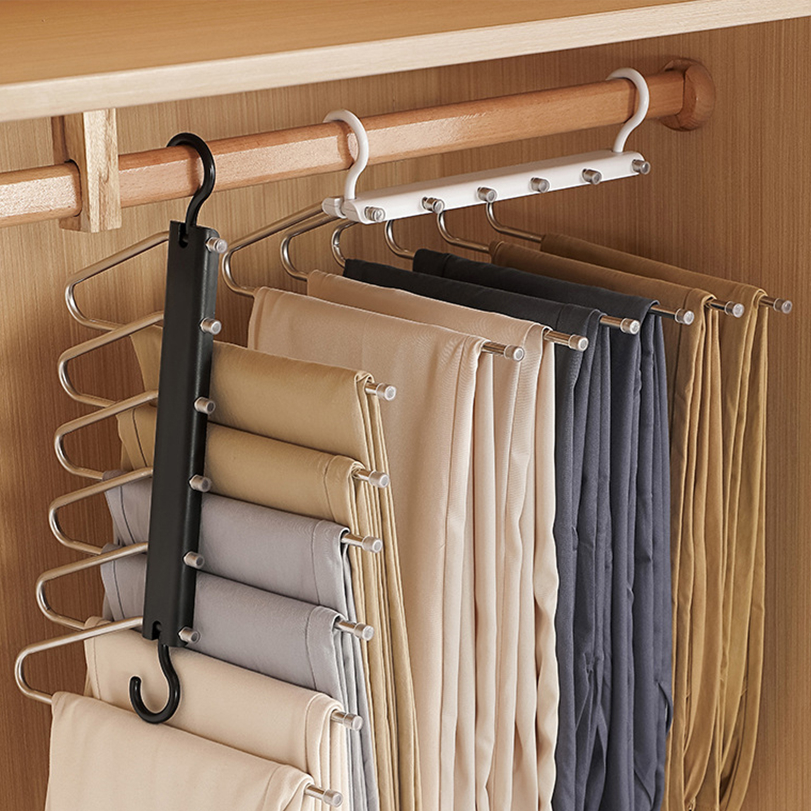 Multifunction Pant Rack Towel Shelves Organizer Stainless Steel ...
