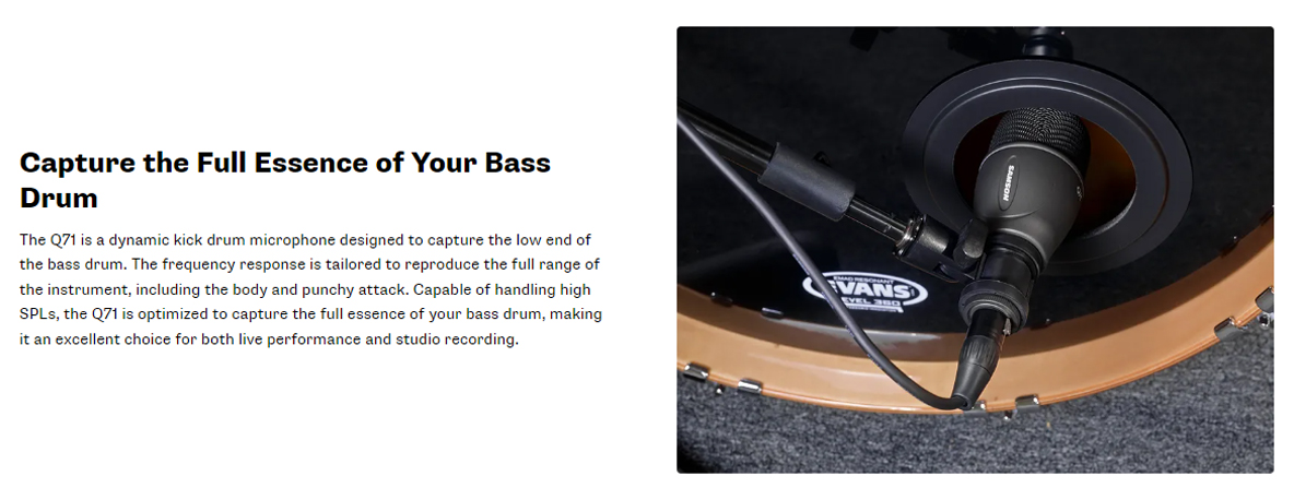 Samson DK70 7pcs / 5pcs Drum Mic Set Q71 Kick, 4X Q72 Dynamic & 2X C02 ...