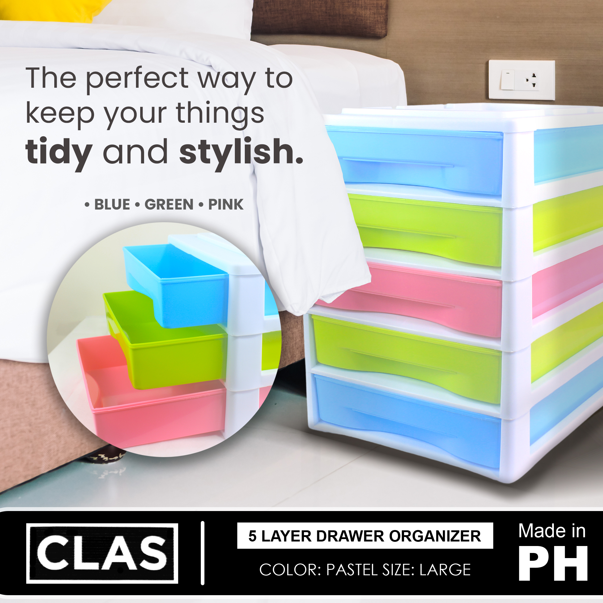 Clas Stackie 5 Layer Plastic Drawers | Shopee Philippines