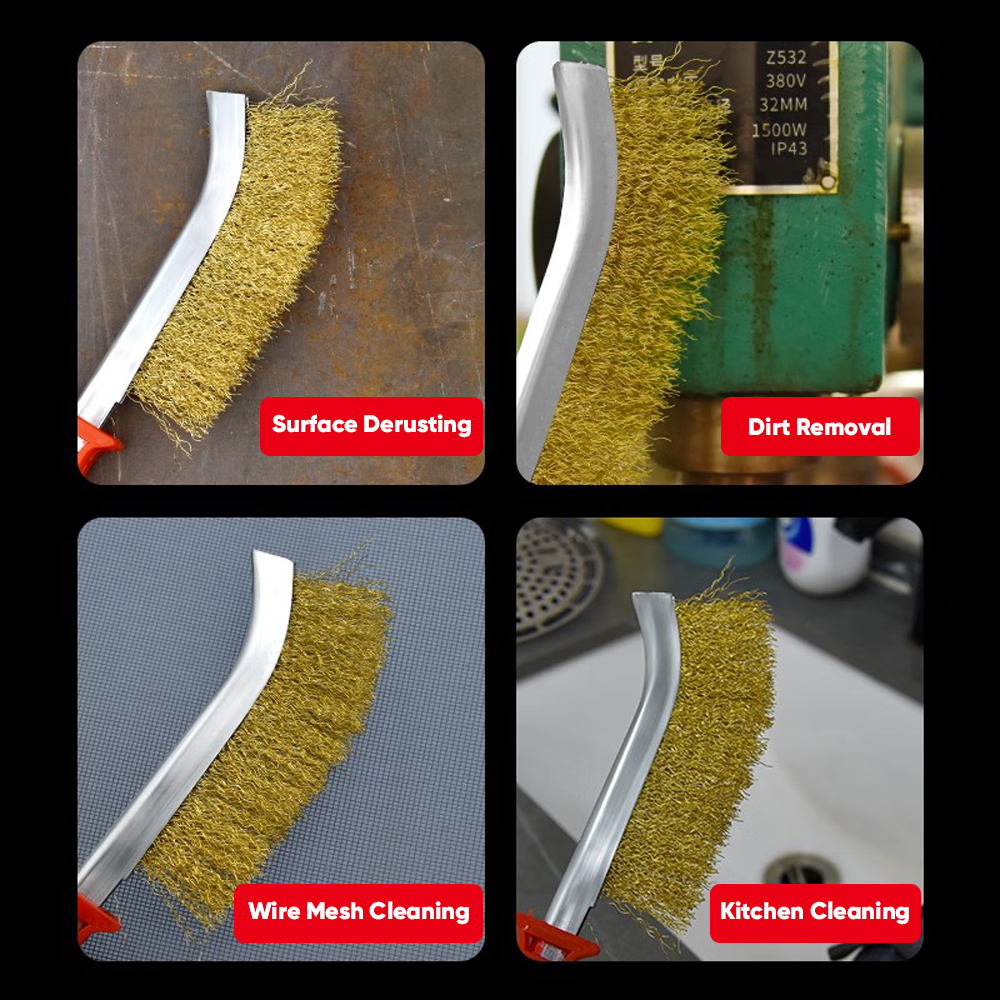 Mitsushi stainless Steel Wire Brush Metal Derusting Polishing Barbecue ...