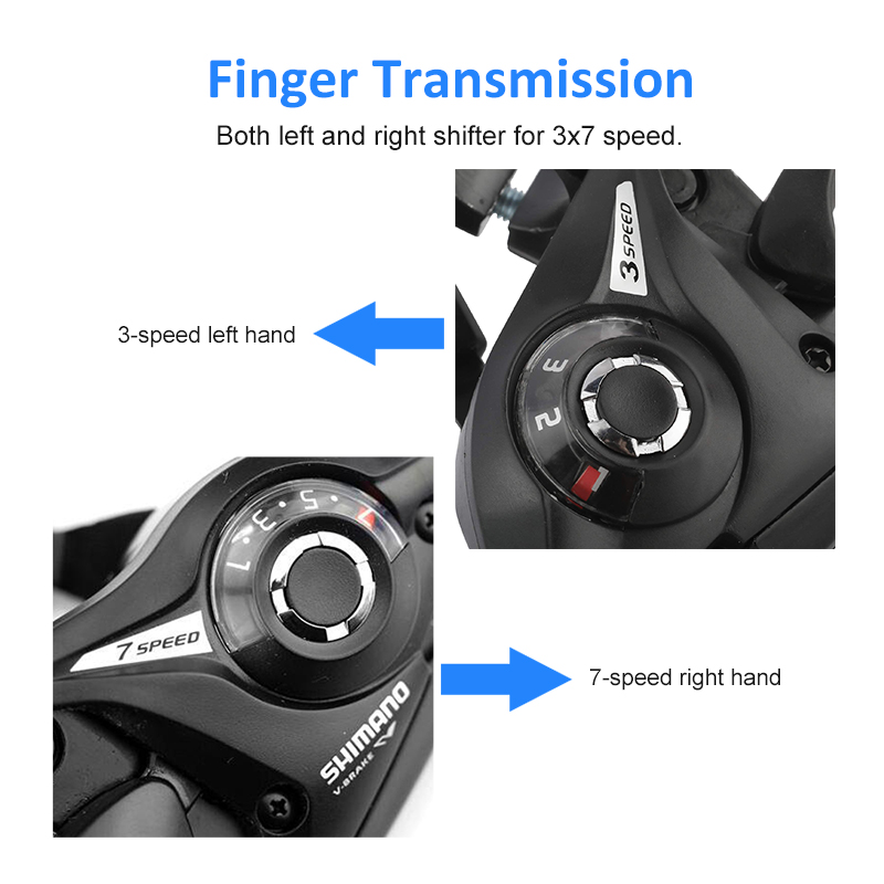 Shimano Shifter 3x7 Speed Shifter 2pcs Bicycle Bike Left & Right Brake ...