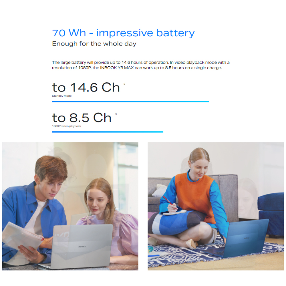 Infinix Inbook Y3 Max Laptop | 8GB + 512GB | Core i5-1235U Gen 12 | 16 ...