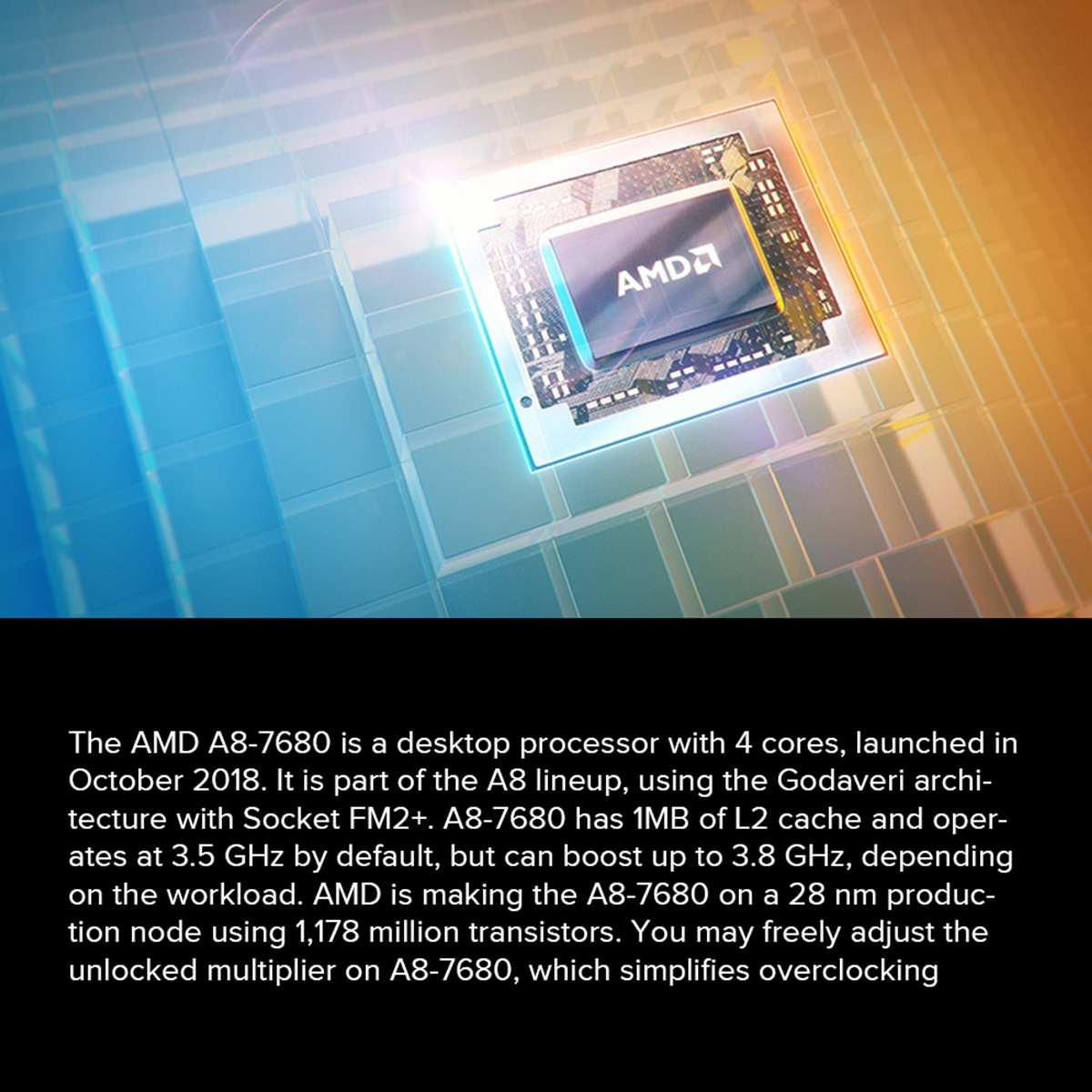 Amd A8 7680 Deskto Processor Quad Core 4 Thread 3 5 Ghz Socket Fm2 45w