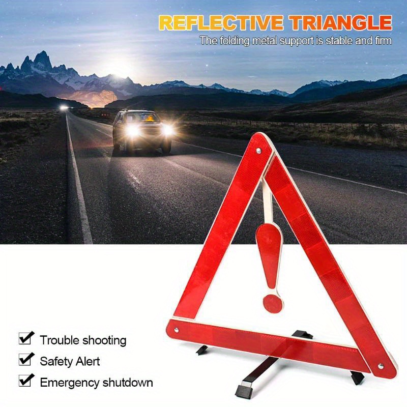 Car Warning Sign Safety Warning Reflective Triangle, Car Emergency ...