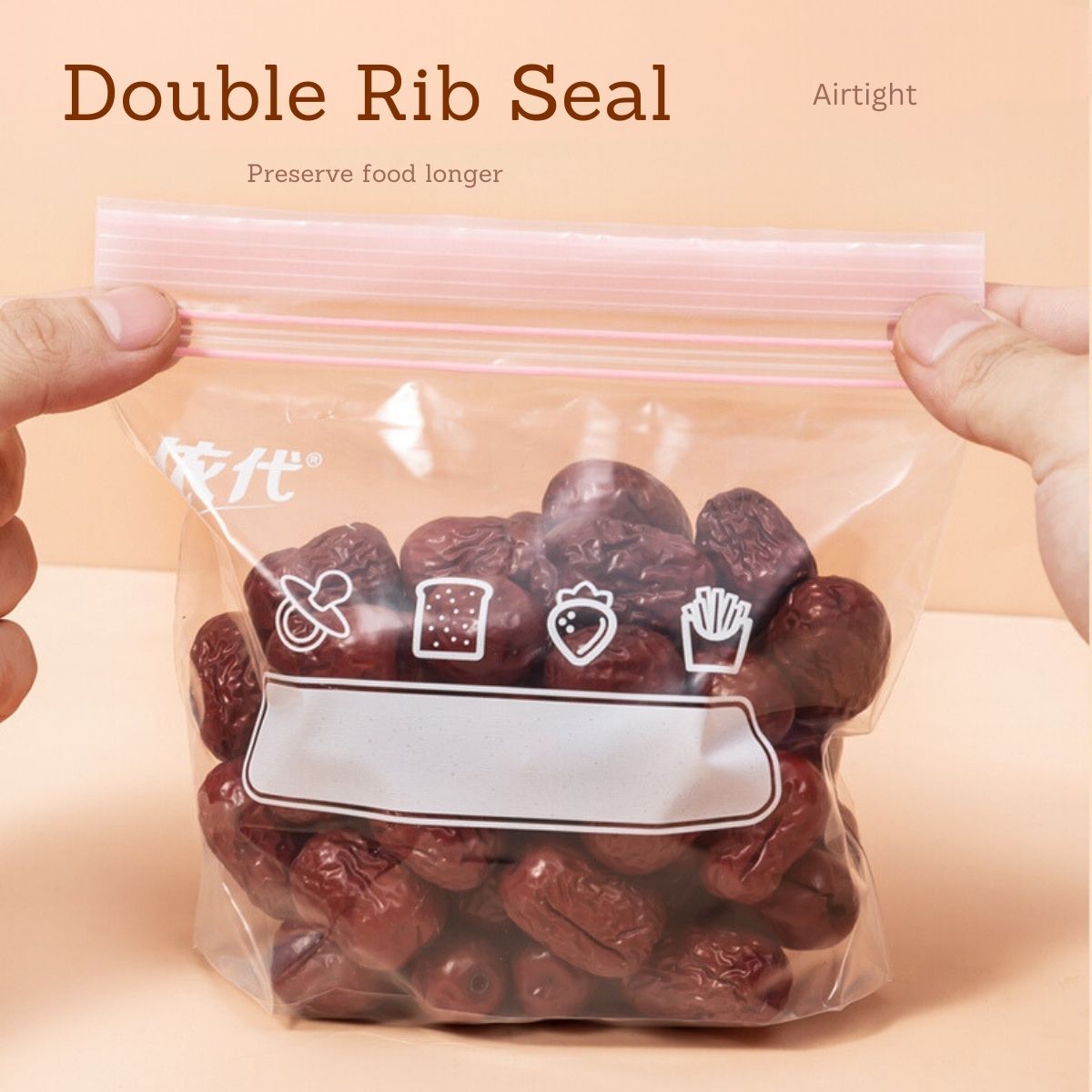 LOCAUPIN Multipurpose Resealable Zipper Lock Bag Leakproof Refrigerator ...