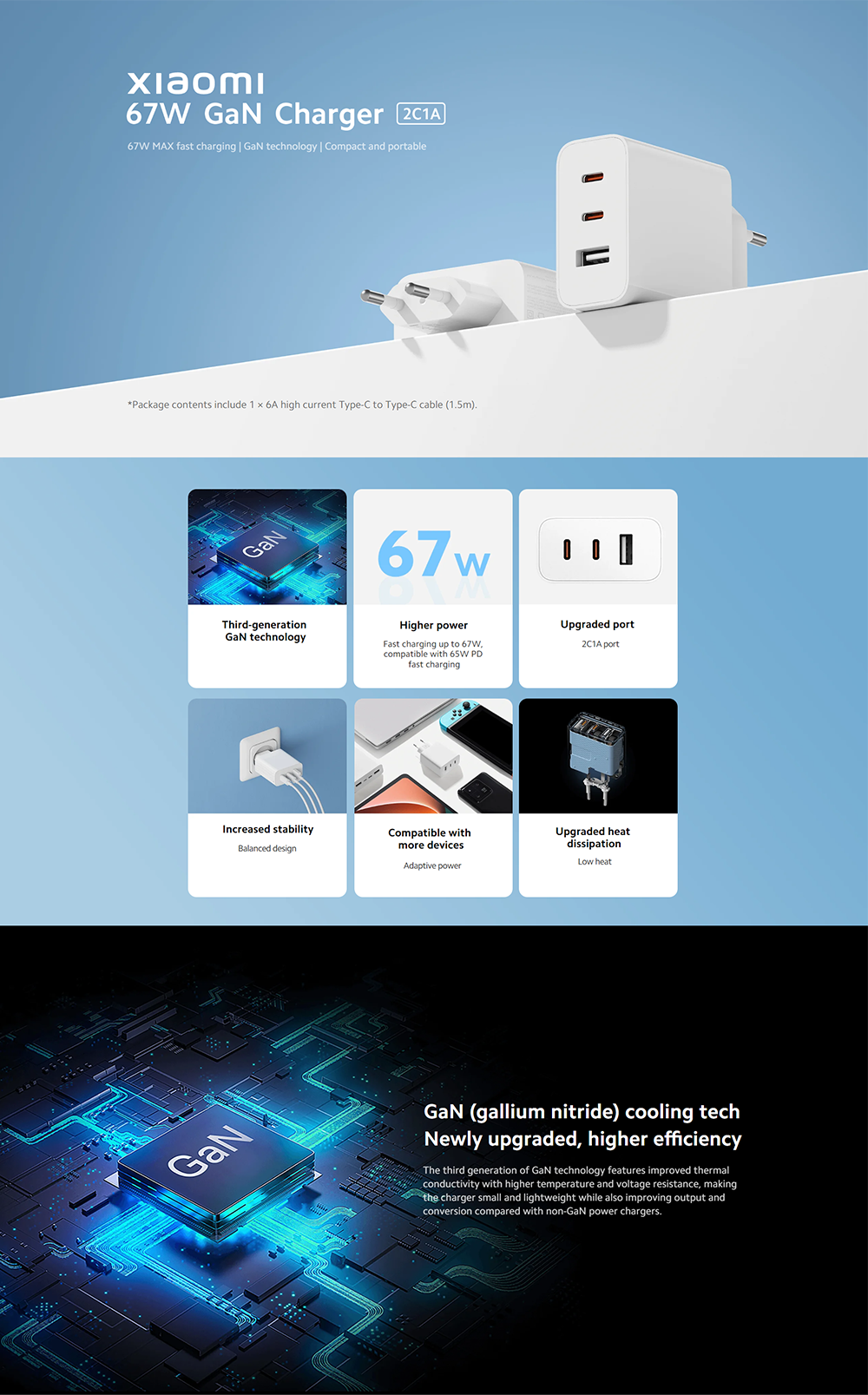 Xiaomi 67W GaN Charger 2C1A | Shopee Philippines