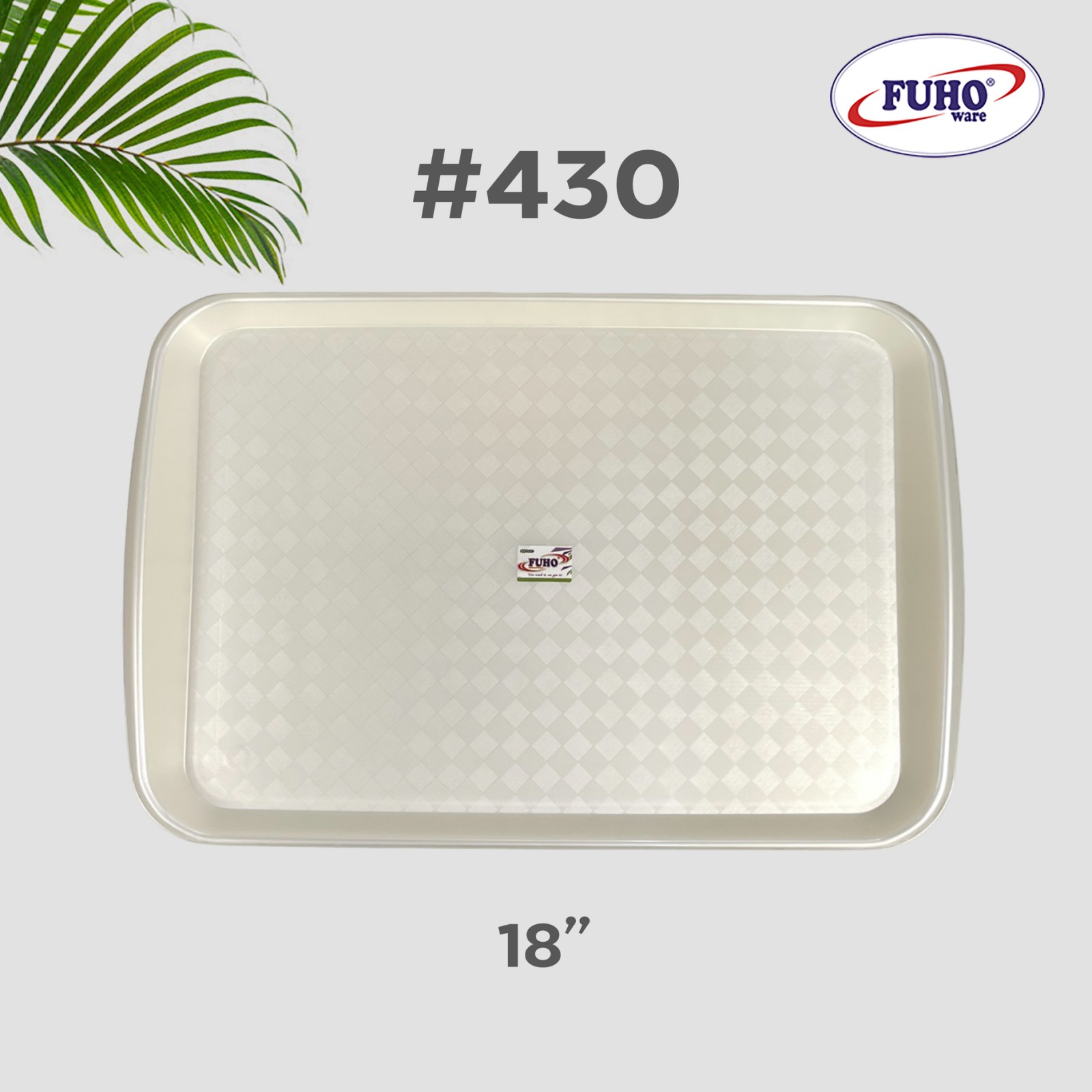 FUHO 18 inches Food Tray Serving Tray, #430 Plate Board Coaster Pearl ...