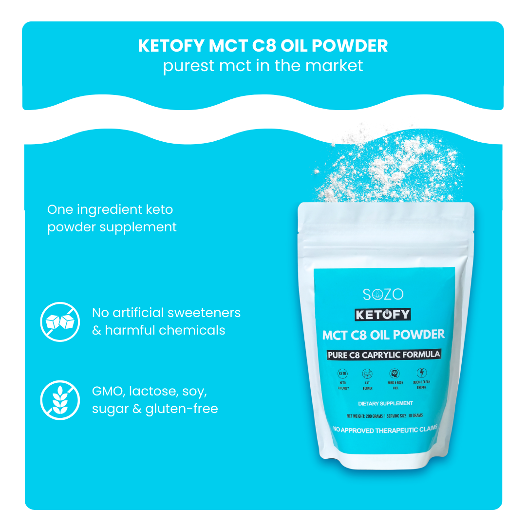SOZO Ketofy Pure C8 MCT Oil Powder 200g | Shopee Philippines