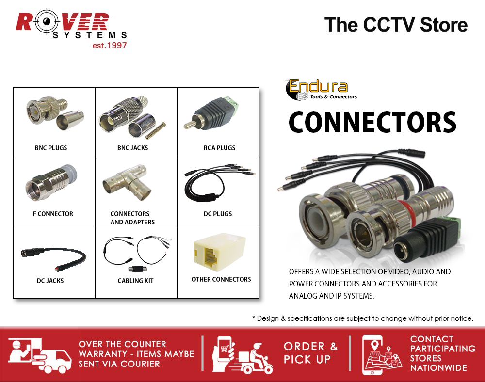 Rover Systems BNC Plug with Terminal Block Endura CCTV Connector 10pcs ...