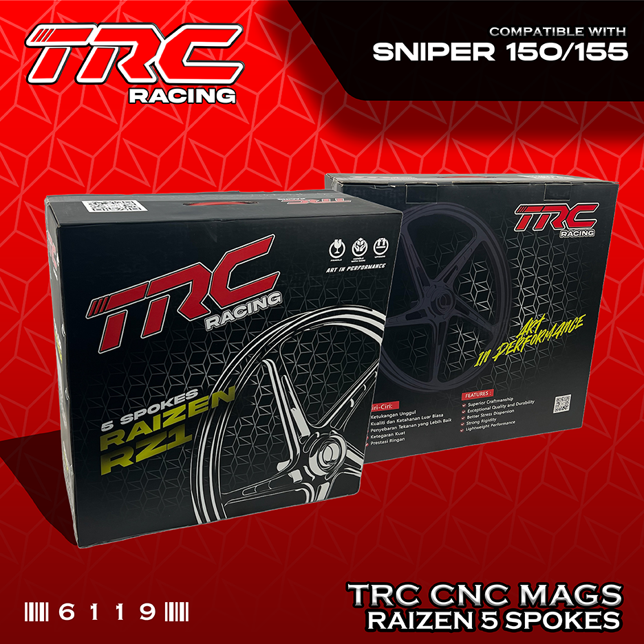 TRC CNC Mags Raizen 5 Spokes 1.6 x 1.85 x 17 Sniper 155/150 6119 ...