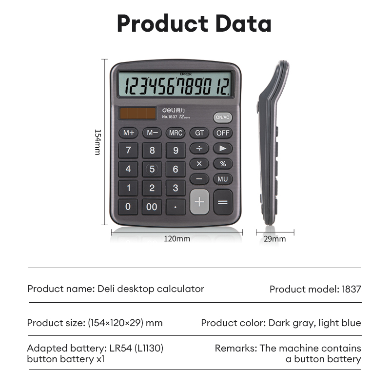 Deli 1837 Electronic Scientific Standard Calculator Desktop Calculators ...