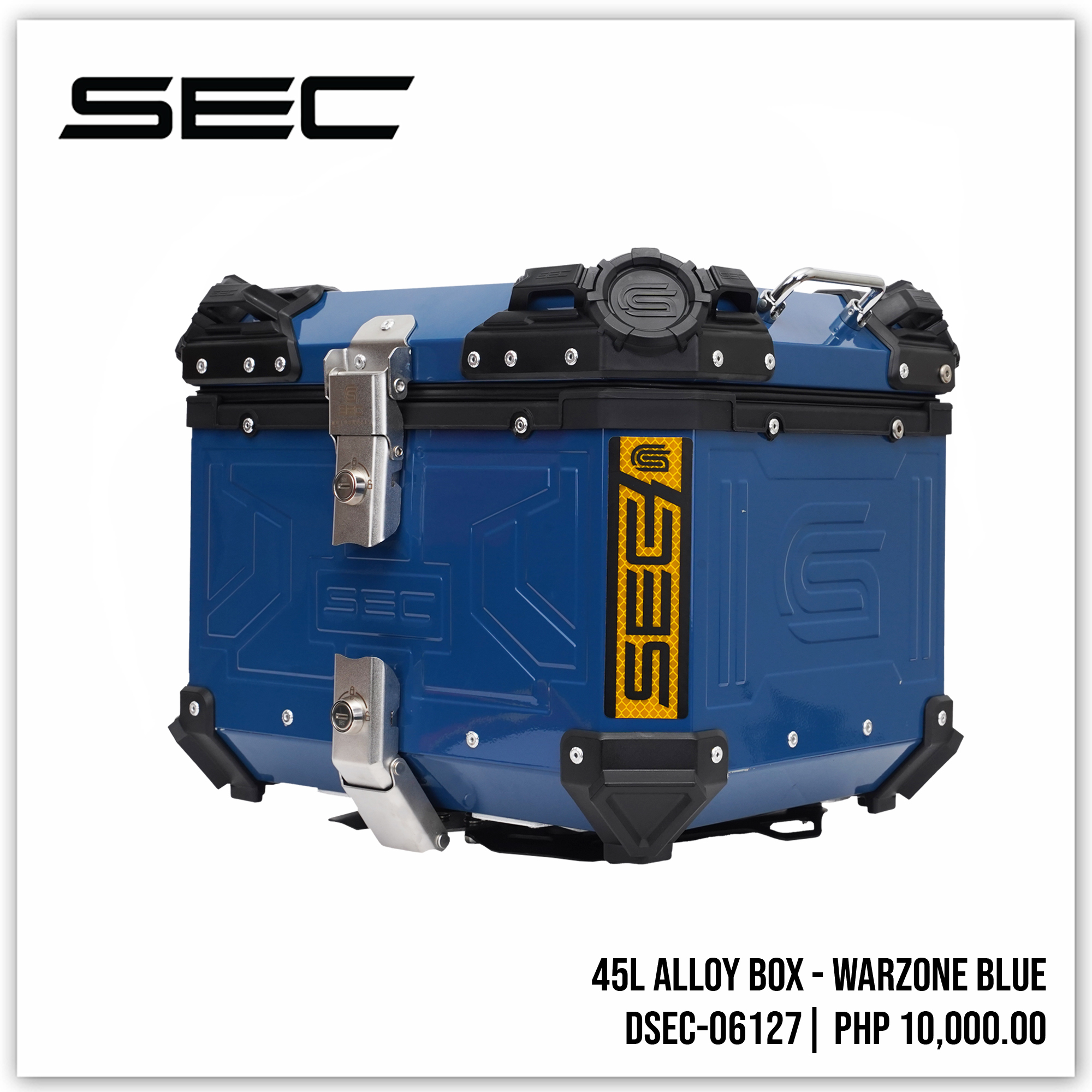 SEC Topbox 45 Liters Top Box for Motorcycle - Warzone (DSEC-06127-BLUE ...