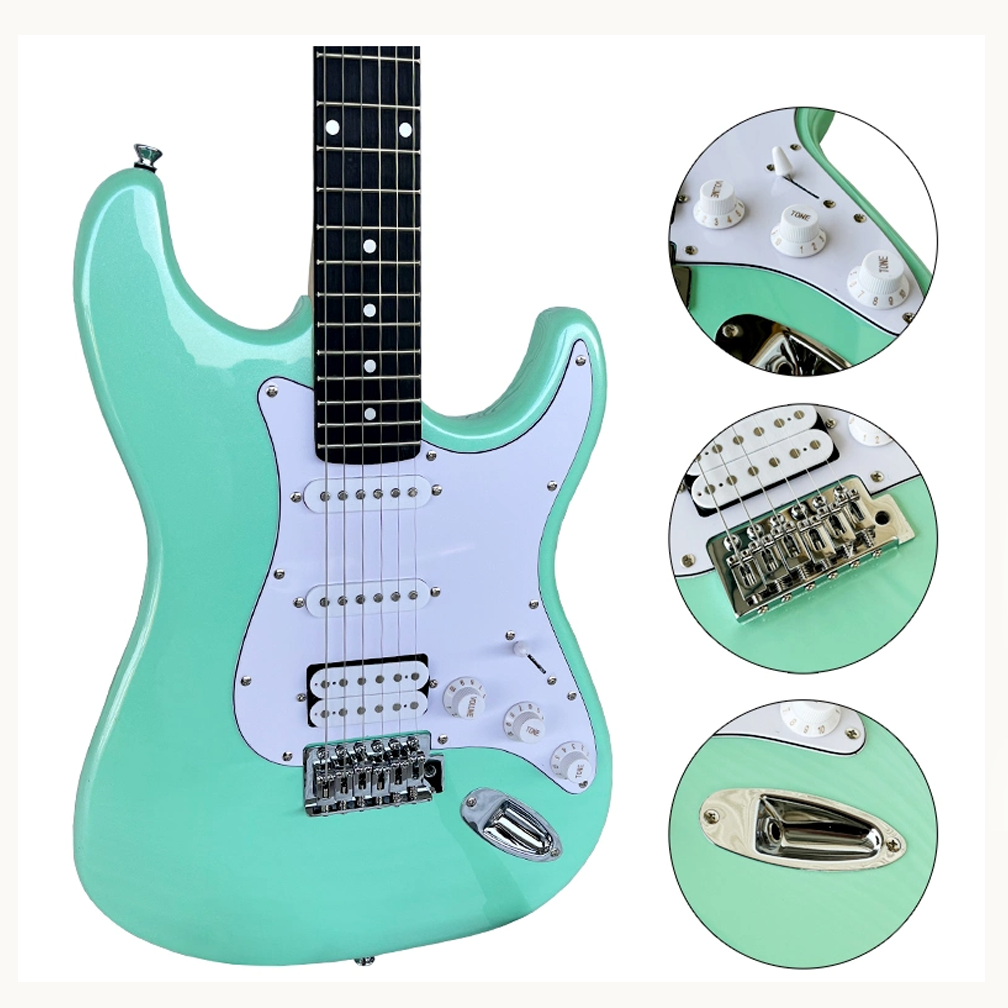 RIXTON Electric Guitar Complete Set with Bag, Tuner, Cable, Guitar Pick ...