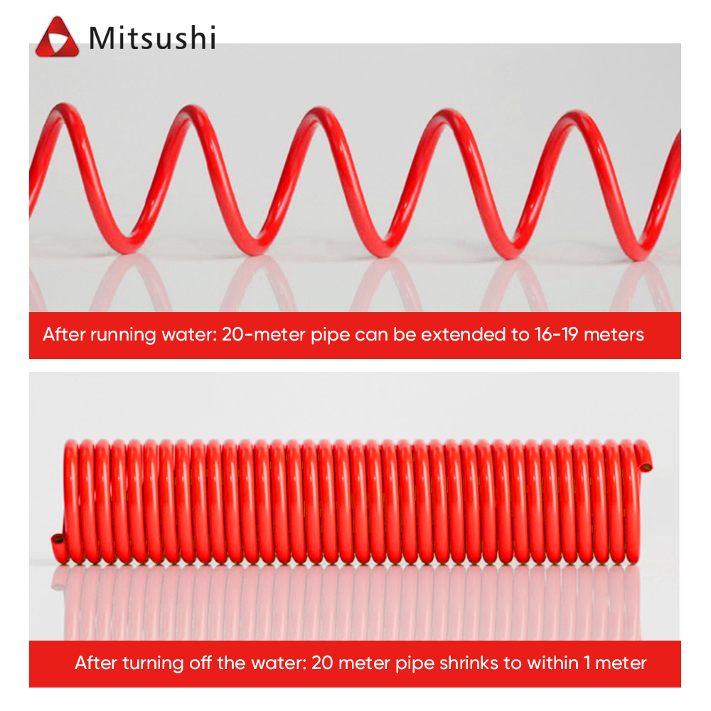 Mitsushi 20M/15M/7.5M Garden Telescopic Spring Hose High Pressure ...