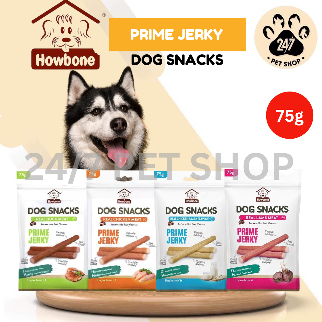All Stages Adult Puppy Howbone How bone Prime Jerky Dog Treat 75g 24/7 ...