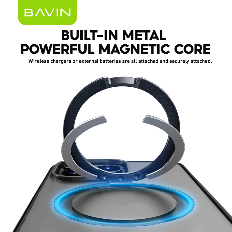 BAVIN YX301 Phone Case Transparent 360 Rotation Magnetic Ring iPh For ...
