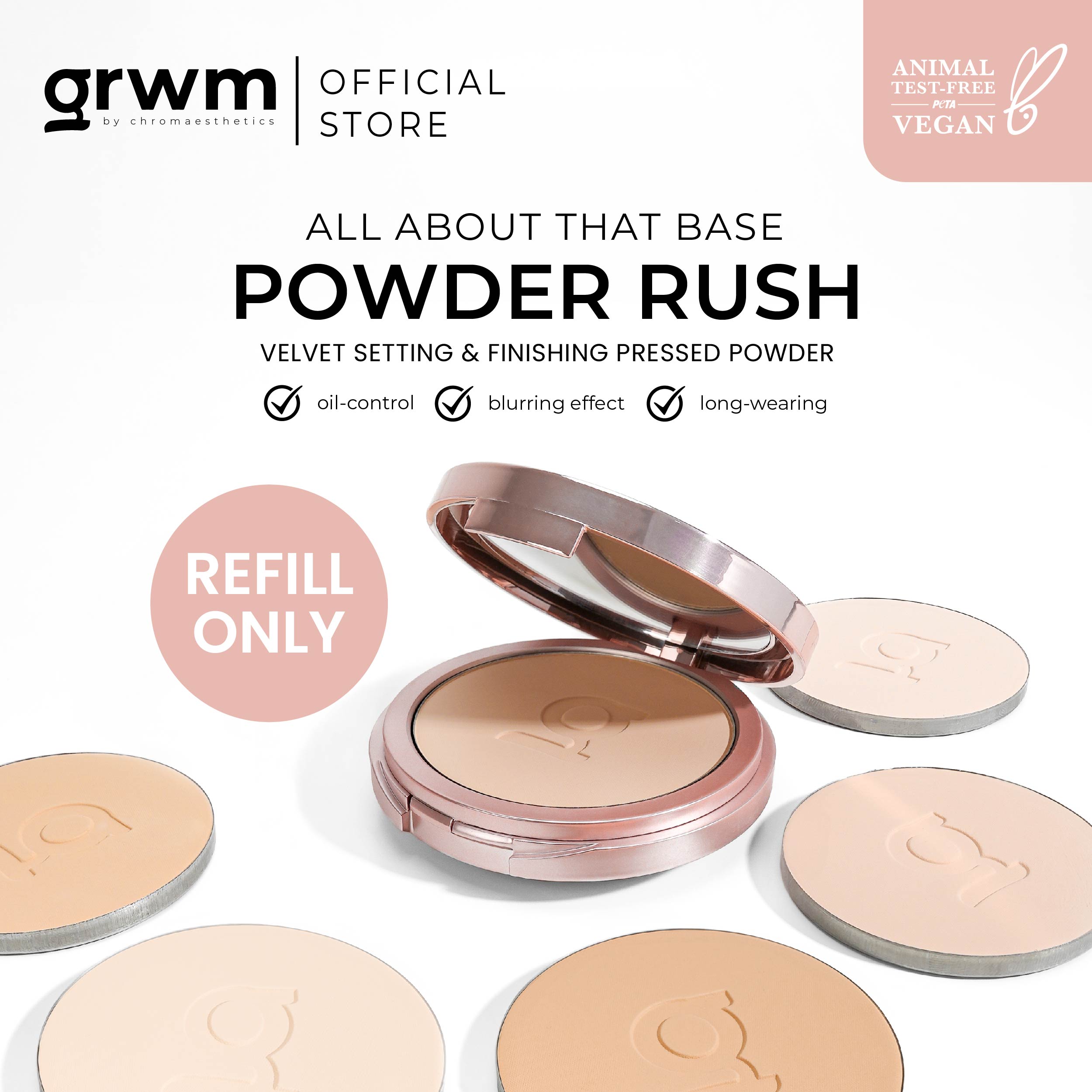 GRWM Cosmetics Powder Rush - Velvet Setting & Finishing Pressed Powder ...