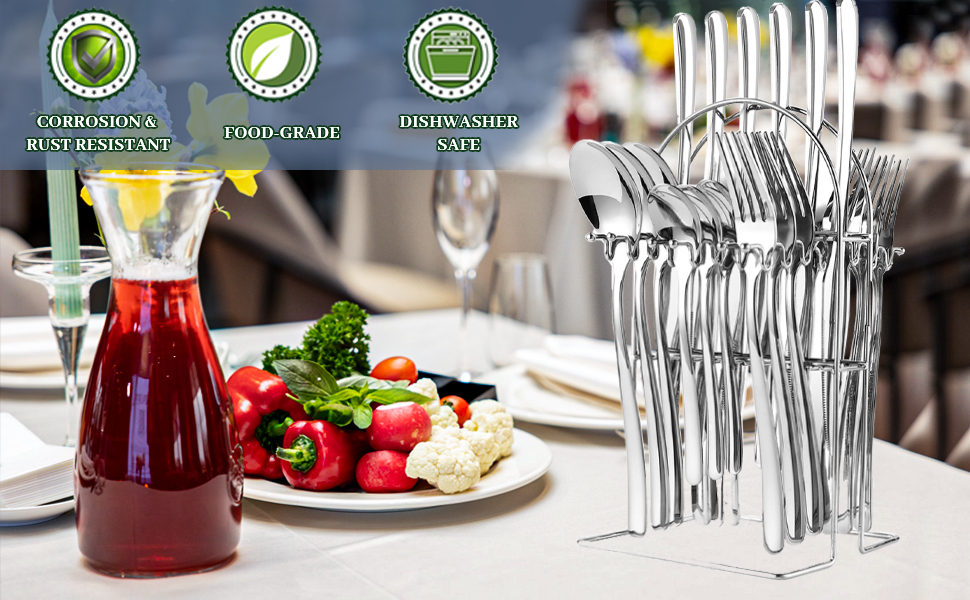 24pcs Cutlery Set Spoon and Fork Set Silver Kutsara Stainless ...