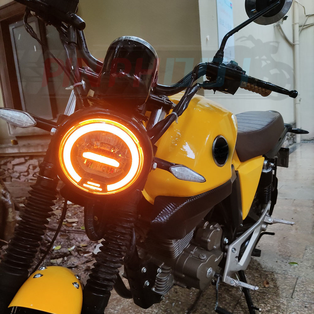 Motorcycle LED Headlight Universal Retro Motorcycle Headlamp Cafe Racer ... Motorcycle LED Headlight Universal Retro Motorcycle Headlamp Cafe Racer ...