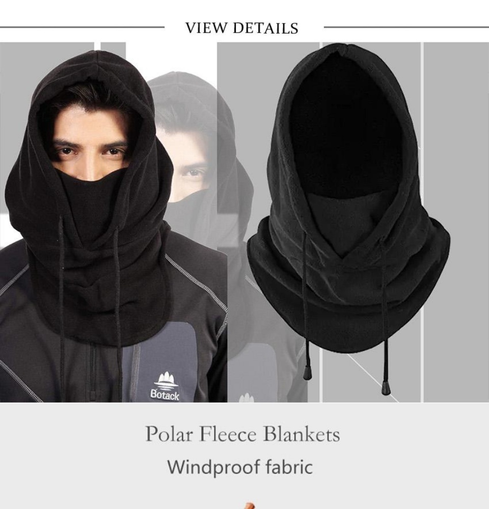Biker Wind Stopper Thermal Fleece Balaclava Full Face Mask Neck Warmer ...