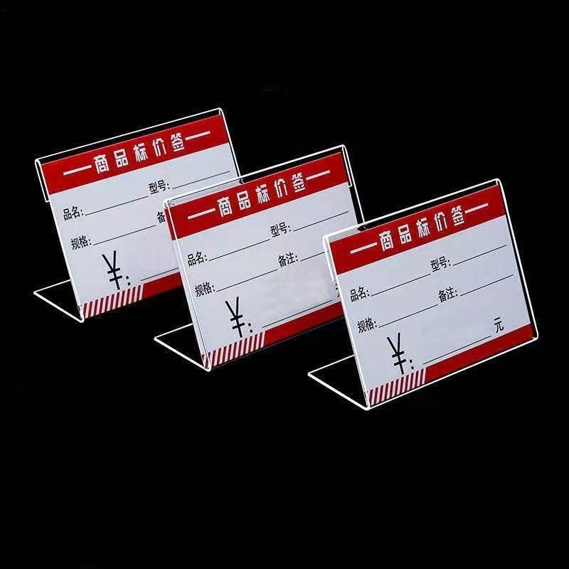 【COD】10pcs Acrylic Clear Sign Label Display Holder Price Card Tag Stand ...