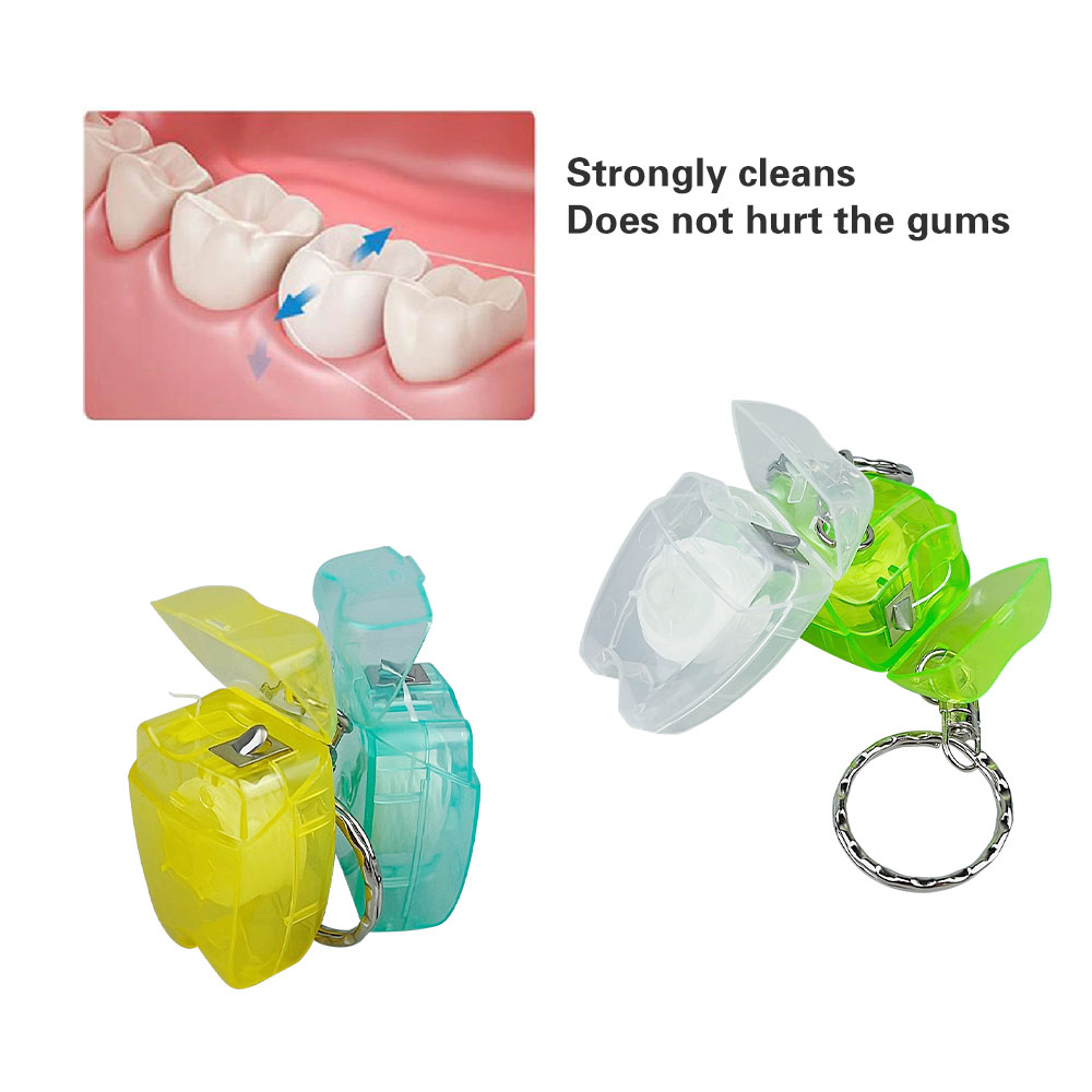 50/100pc Dental Floss with Keychain for Gum Care Teeth Cleaning Oral ...