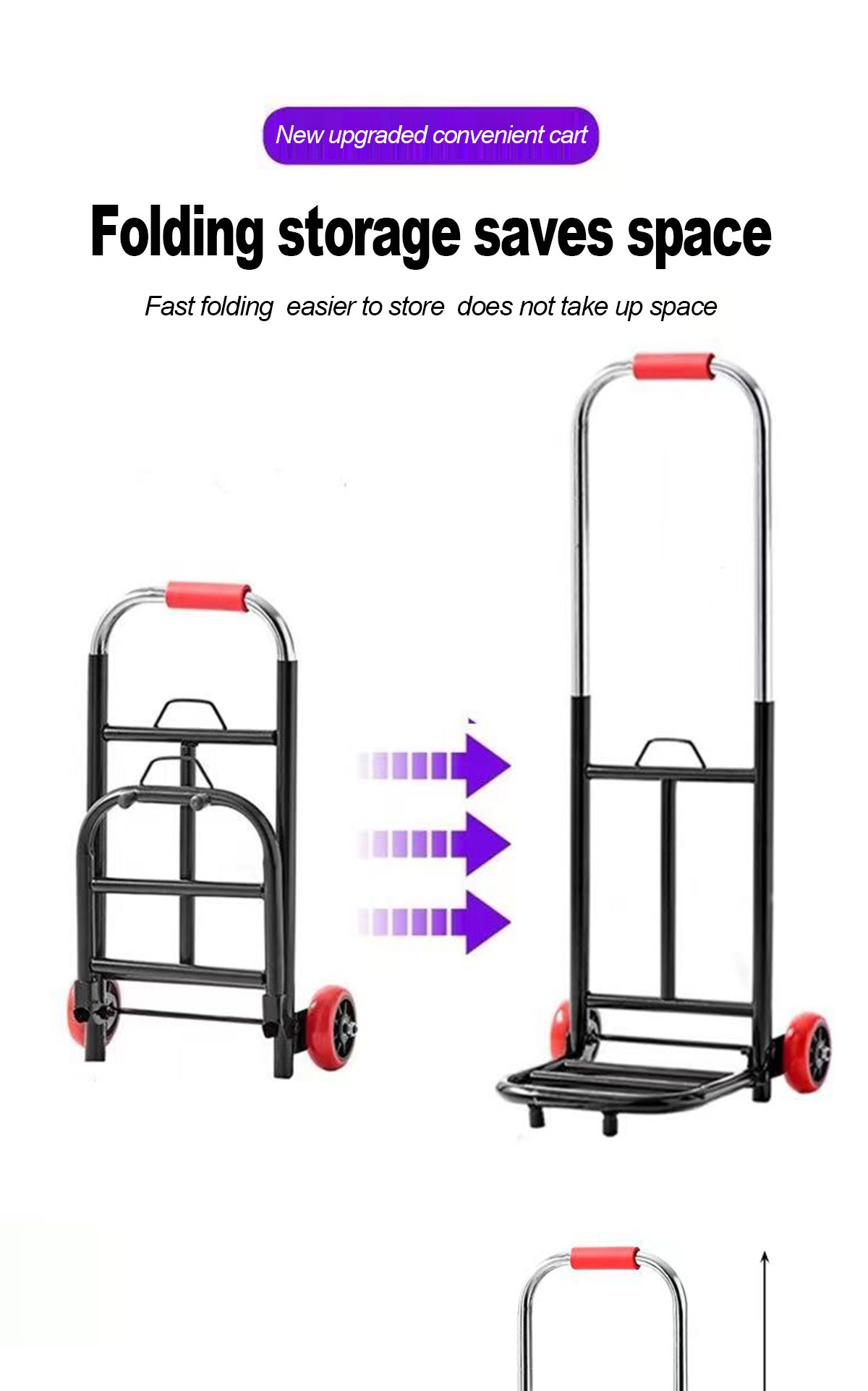Trolley Cart Metal Push Cart Wheel Trolley Shopping Cart Luggage Cart ...