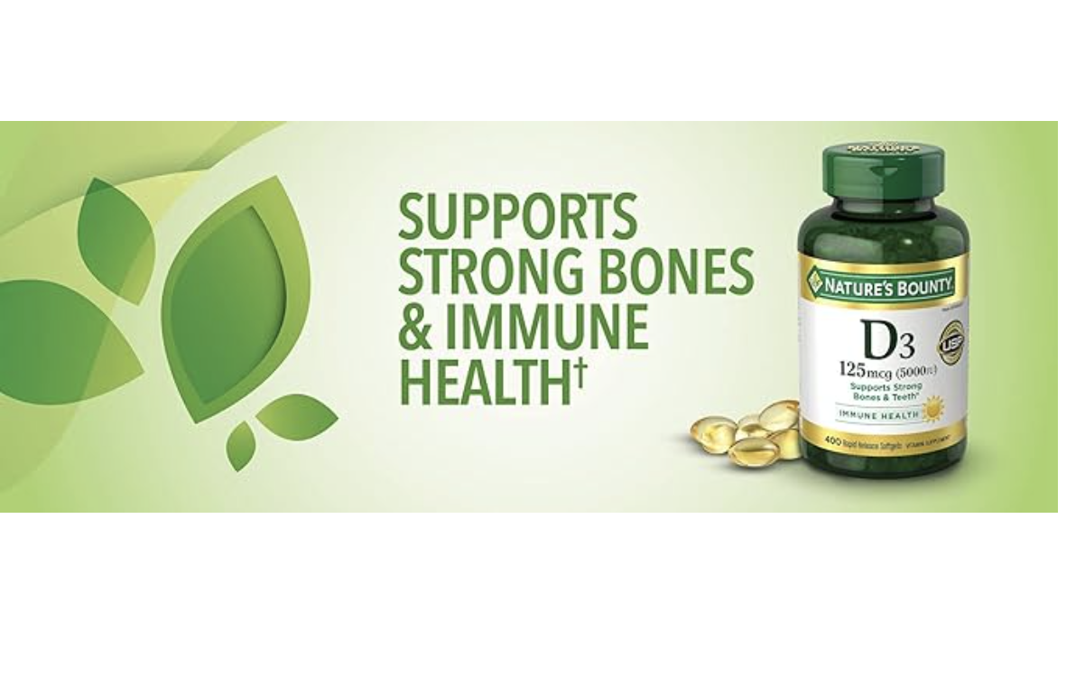Nature's Bounty Vitamin D3 125 mcg, 400 Softgels MAY 2026 | Shopee ...