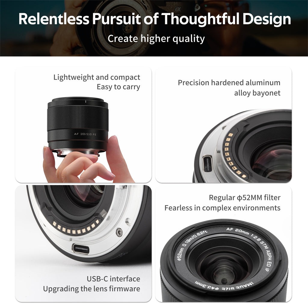 Viltrox AF 20mm f/2.8 STM Wide Angle Prime Lens for Nikon Z Mount Full Frame Mirrorless Cameras ...