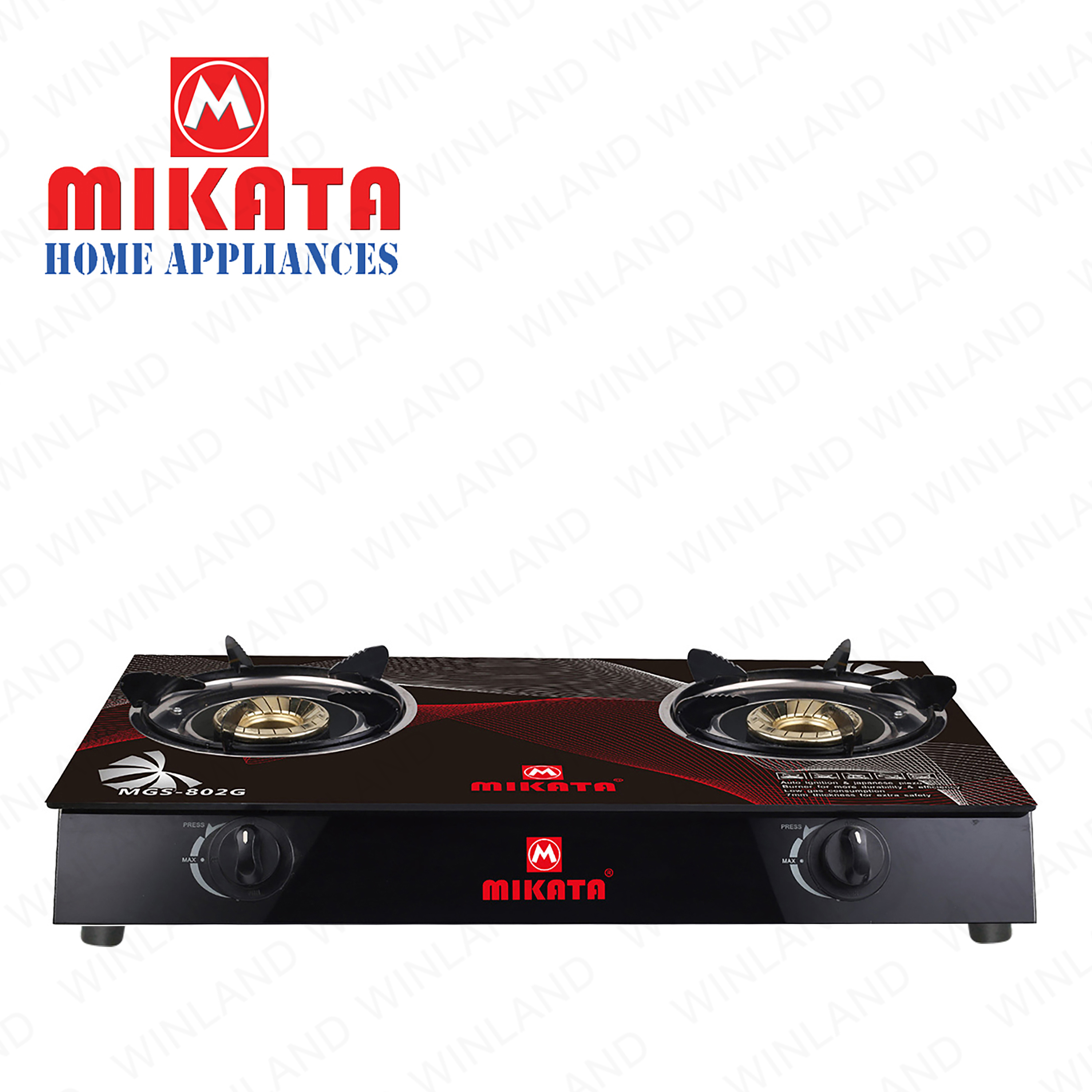 Mikata by Winland Double Brass High Efficiency Burner Glass Top Gas ...