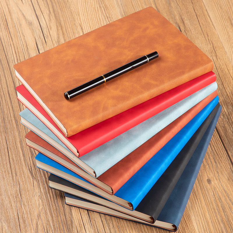 A5 Soft Leather notebook 100 sheets school and office supplies leather ...