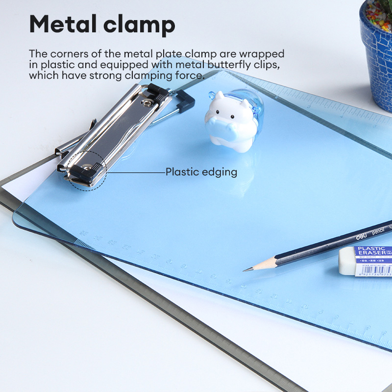 Deli Plate Clamp File Storage PP Board Clip Office Supplies 9248/9256 | Shopee Philippines