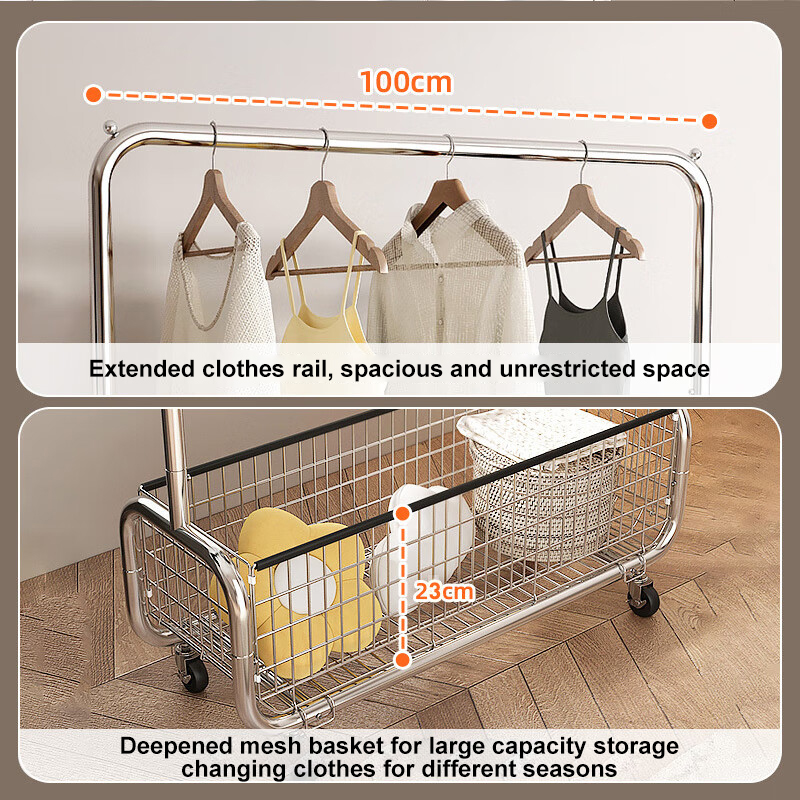 Clothes Rack Clothes Hanger Rack For Clothes Heavy Duty With Basket ...