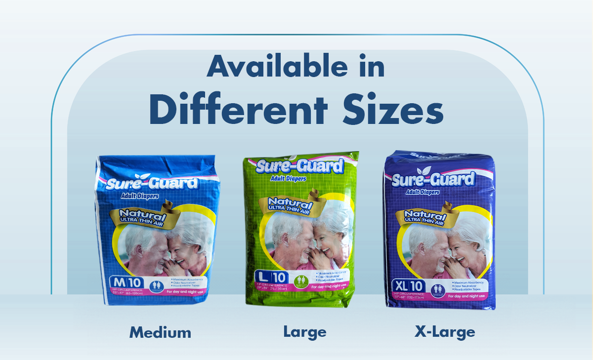 Sure-Guard Adult Tape Type Diapers 10-pcs Pack | Multi Sizes Available ...
