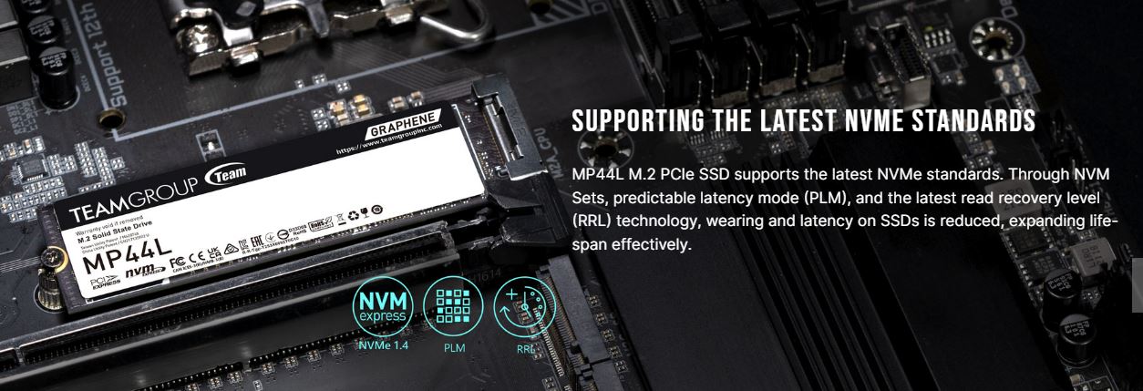 TEAM GROUP MP44L M.2 2280 PCIe 4.0 NVMe with Graphene Label Internal ...