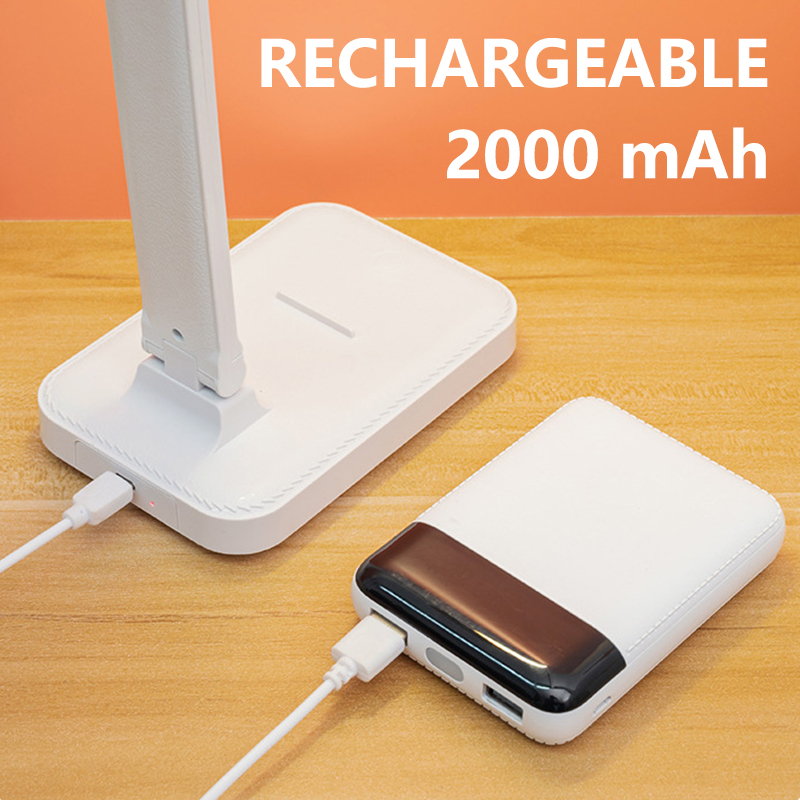 LED Rechargeable Study Lamp Shade Bedroom Desk Lamp Portable Reading ...