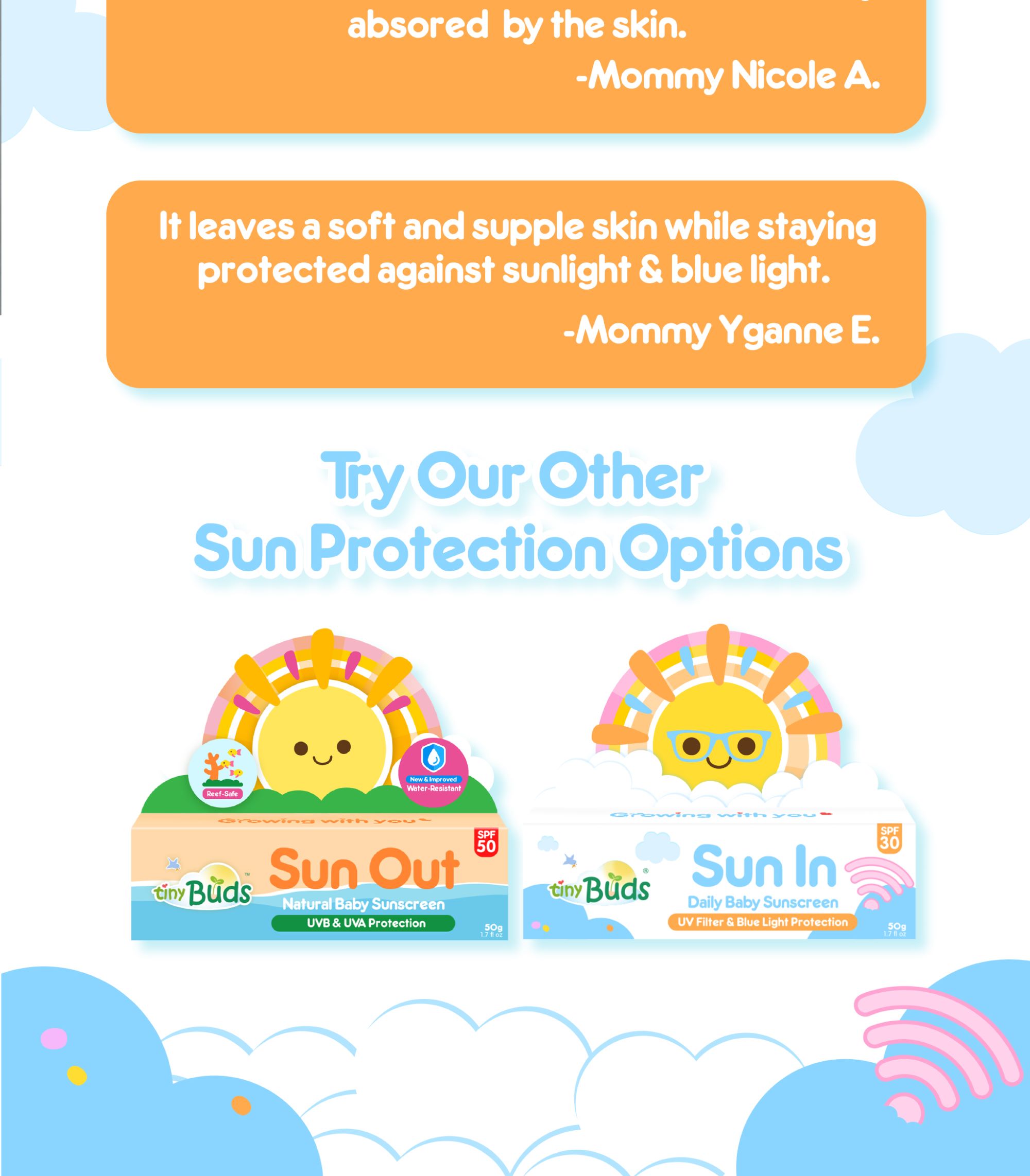 Tiny Buds Sun In Daily Baby Sunscreen 50g - UV Blue Light Protection ...