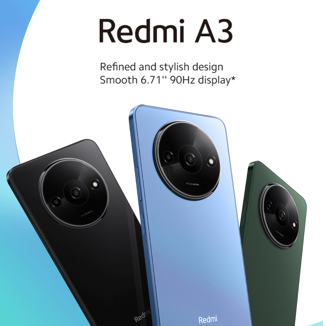 [NEW] Xiaomi Redmi A3 Smartphone | 4GB+128GB | Helio G36 Processor | 6.71” HD+ 90Hz Display ...