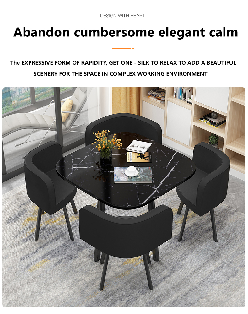 Nordic minimalist Dining table set furniture reception business office ...