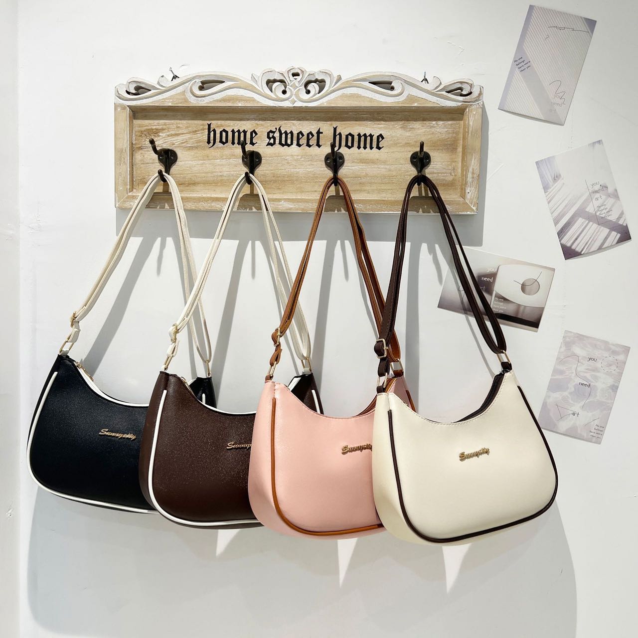 Mumu 4075 Korean Leather Women Sling Bag Cute Shoulder Minimalist Bags ...