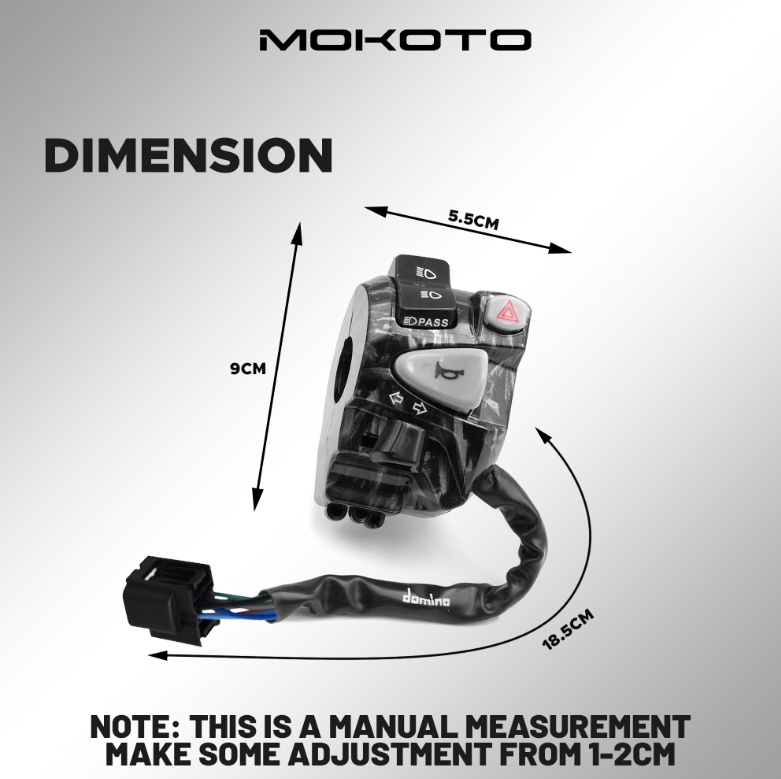 HONDA CLICK 125i/150i HANDLE SWITCH WITH PASSING LIGHT LEFT SIDE FOR ...