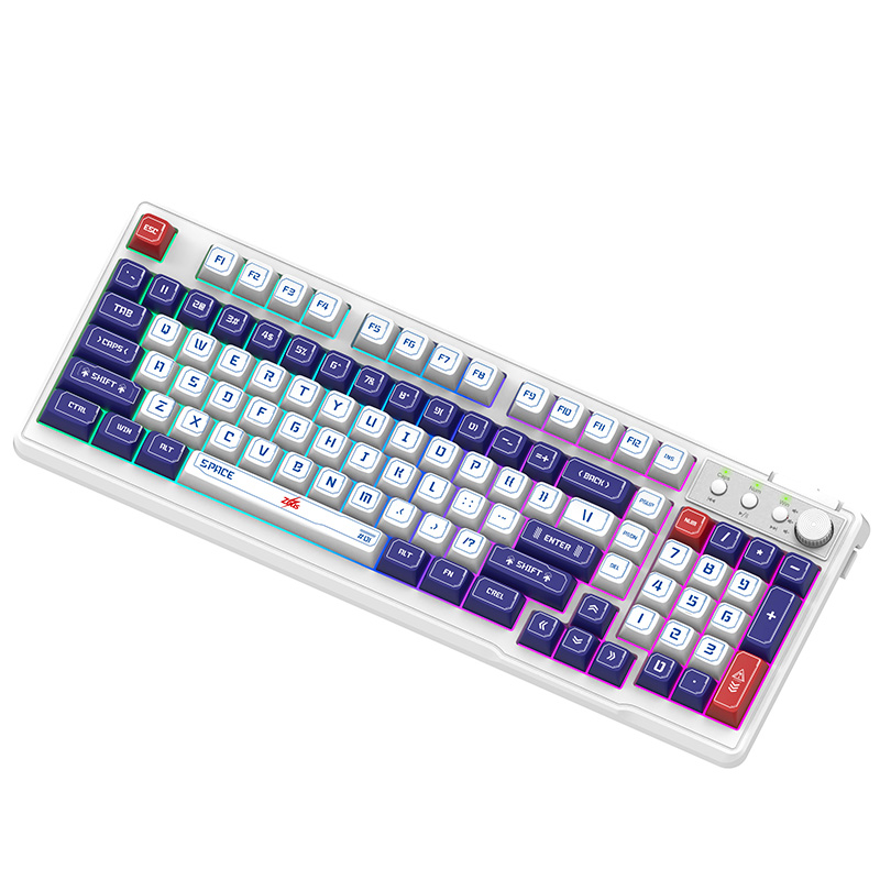 Zeus Wired Gaming Keyboard Mecha Gundam Style 98 Keys USB Mechanical ...