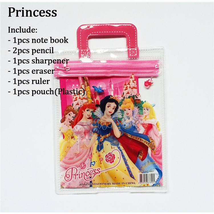 6 In 1 Cartoon School Set Cute Stationery Set pencil Ruler eraser Kids ...